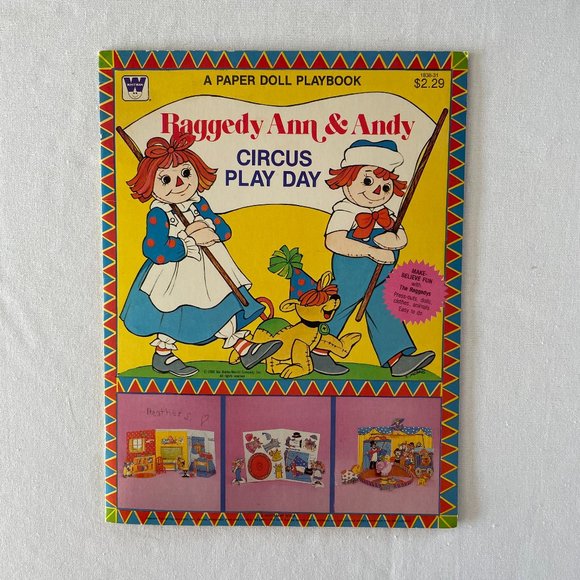 Toys | Raggedy Ann And Andy Circus Play Day Paper Doll Play Book ...